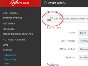 WatchGuard Lizenz (Feature Key) verlängern, aktivieren und einspielen ...