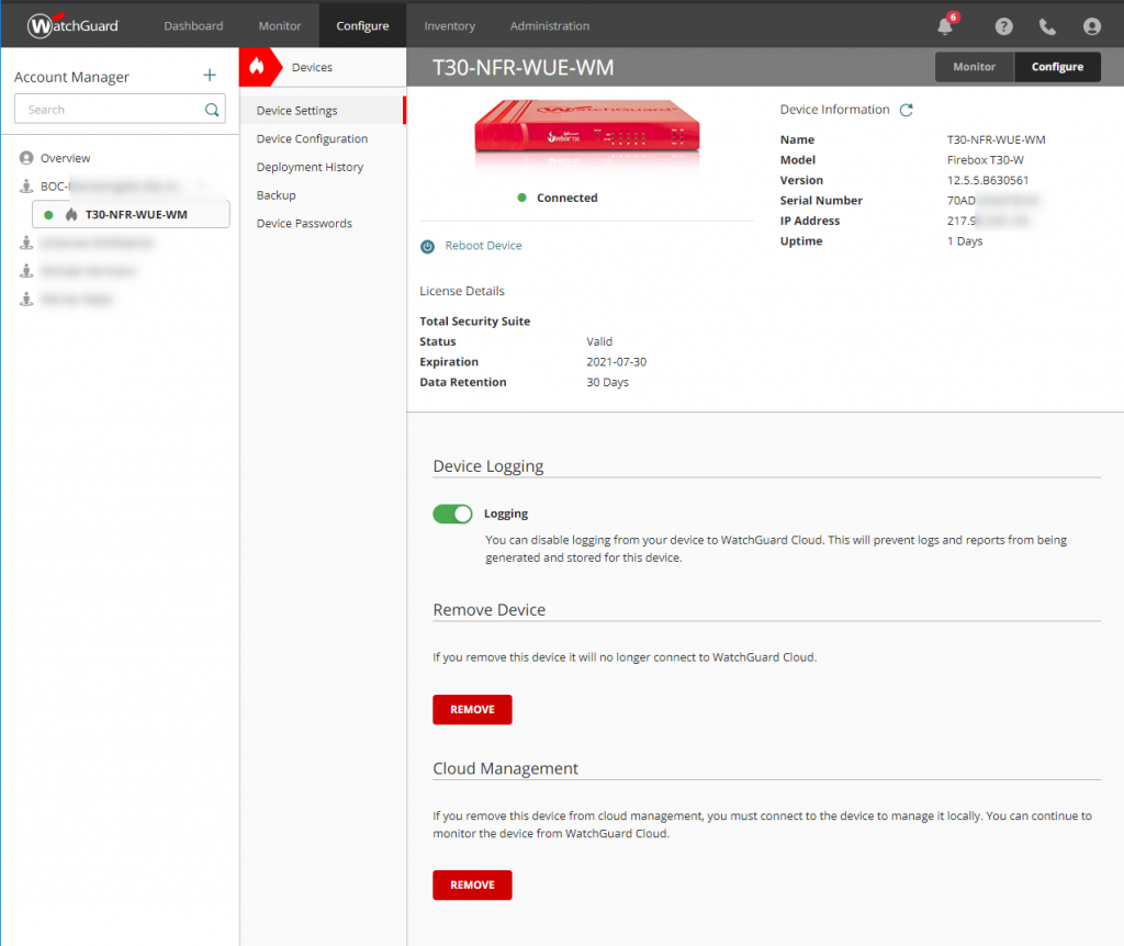 Firebox Configuration and Management in Watchguard Cloud - BOC IT ...