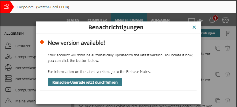 WatchGuard Endpoint Security Release - 4.50.00/Aether 17 jetzt ...
