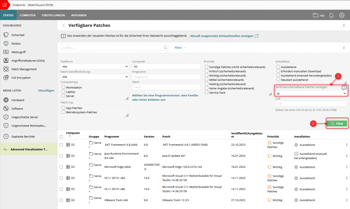 HOWTO: Download und Installation von manuellen Patches via WatchGuard Patch Management - BOC IT ...
